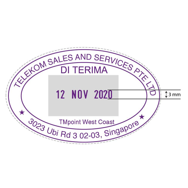 OV55D | Oval Dater Stamp | AE Stamp Singapore – A E Stamp Singapore