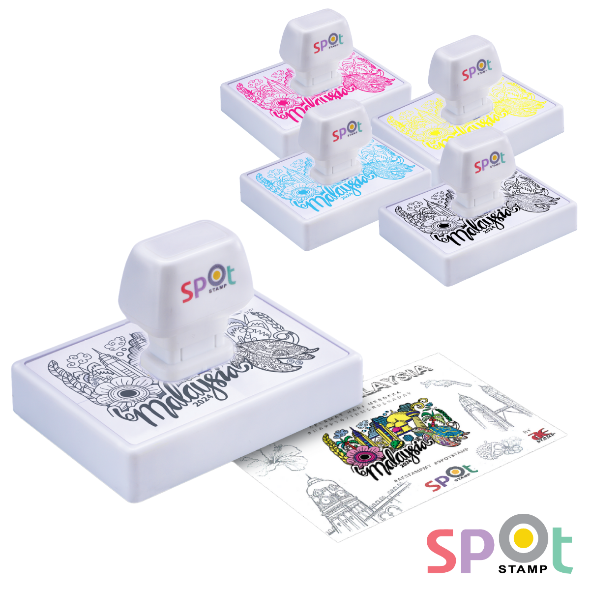 SPOT STAMP 1 Piece | Colourful Stamp – A E Stamp Singapore